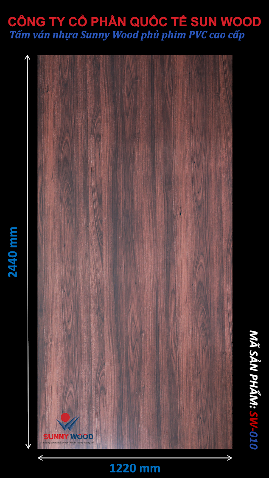 Tấm ván nhựa SUNNY WOOD phủ Film PVC - Sunny Wood